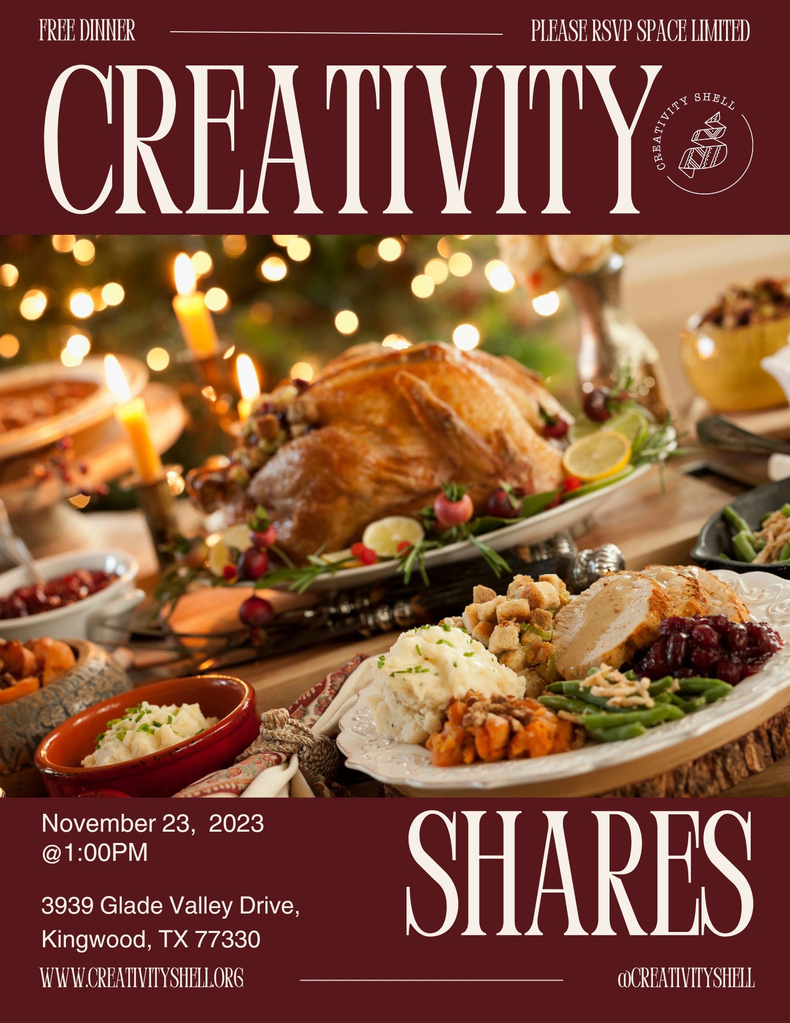 Creativity Shares - Thanksgiving Dinner at the Design Center!